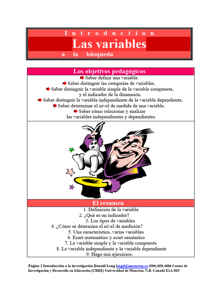 Definición de Variables en Ciencias | PDF | Nivel de medida