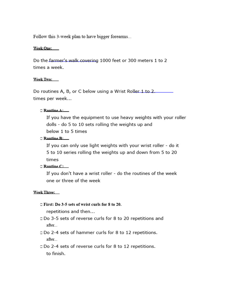 3-Week Forearm Growth Plan | PDF