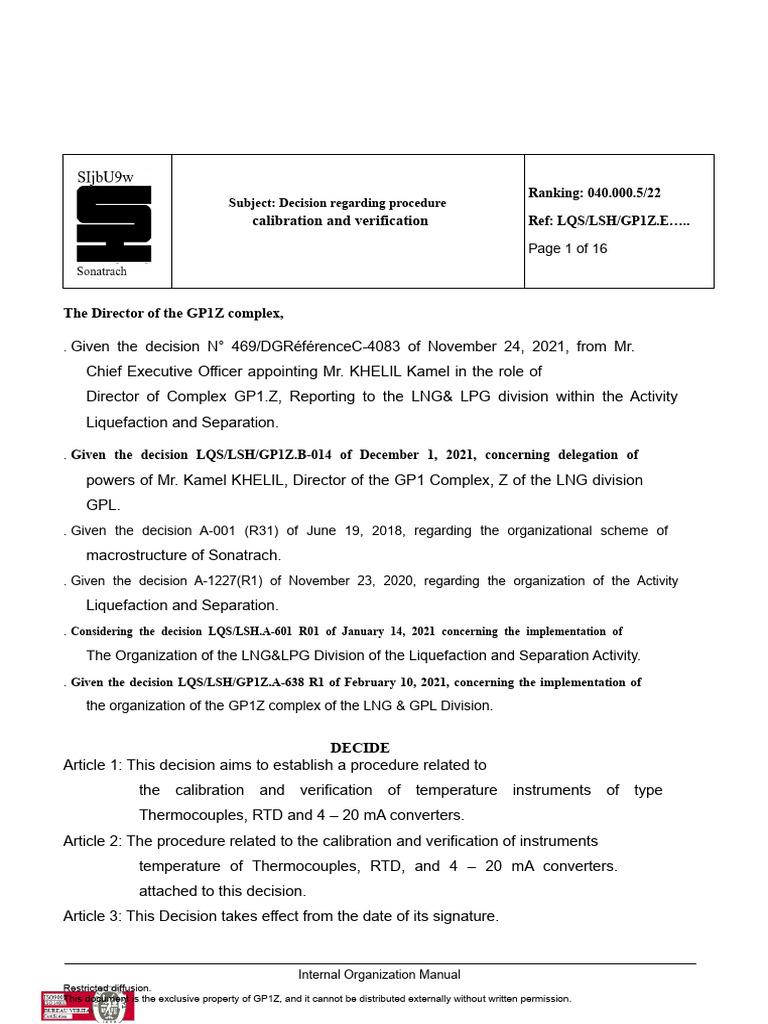 Calibration and Verification Procedure Temperature | PDF | Calibration ...
