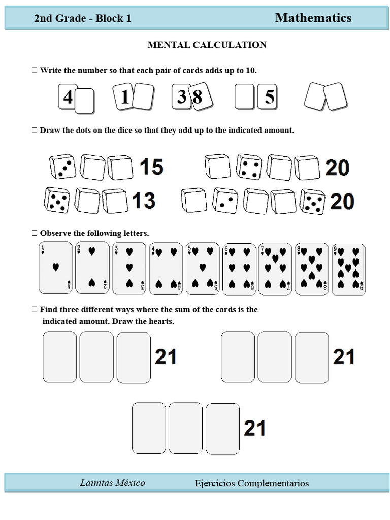 2nd Grade - Mathematics - Mental Calculation | PDF