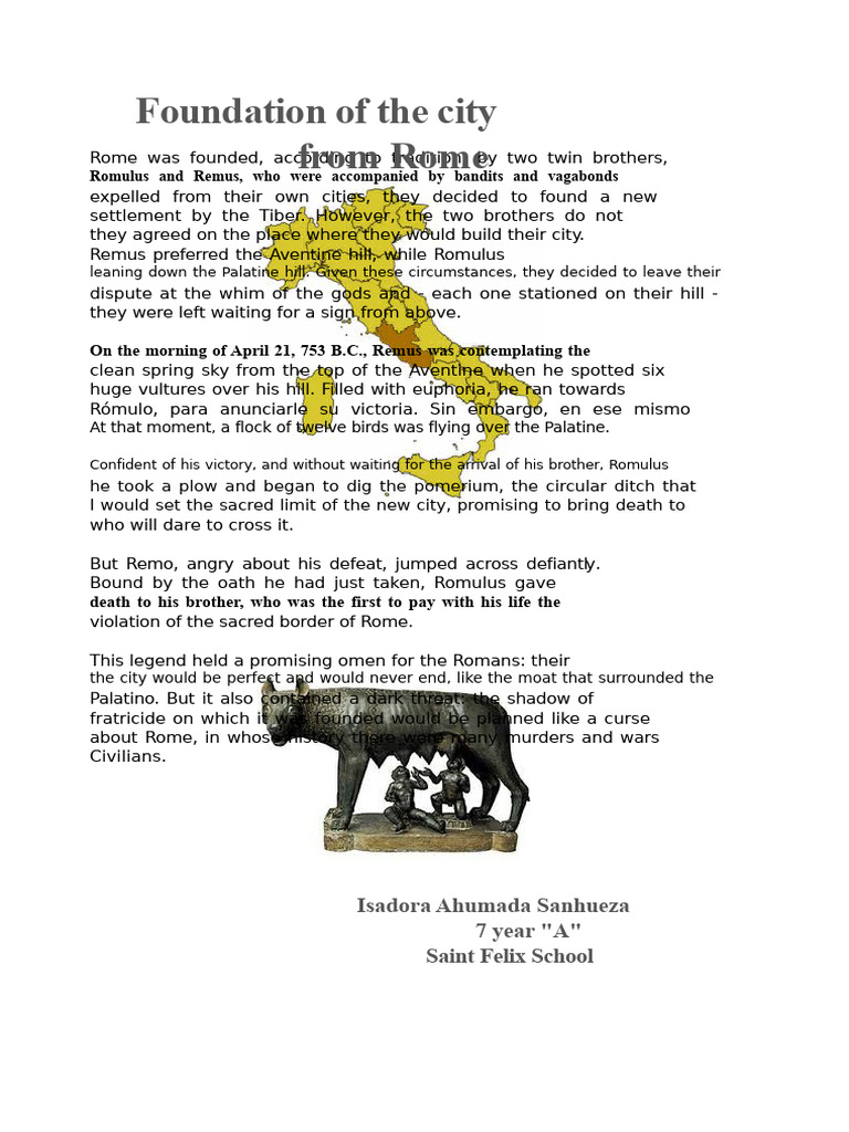 Legend of Romulus and Remus | PDF | Romulus And Remus | Ancient Europe
