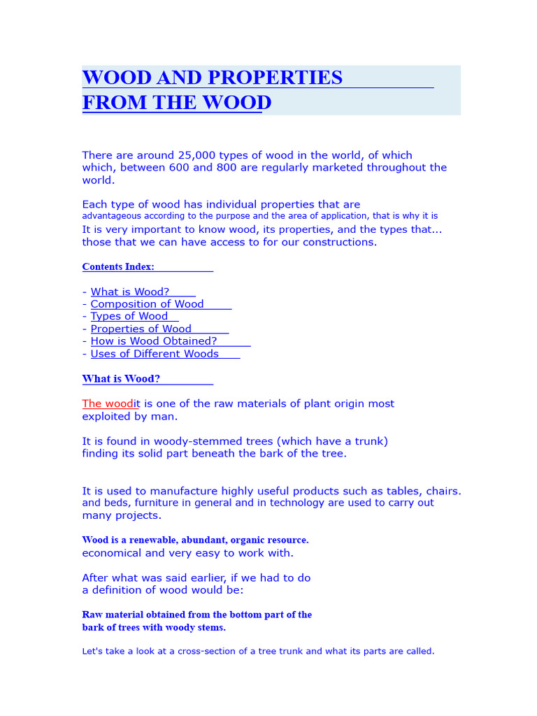 Wood and Properties of Wood | PDF | Wood | Trees