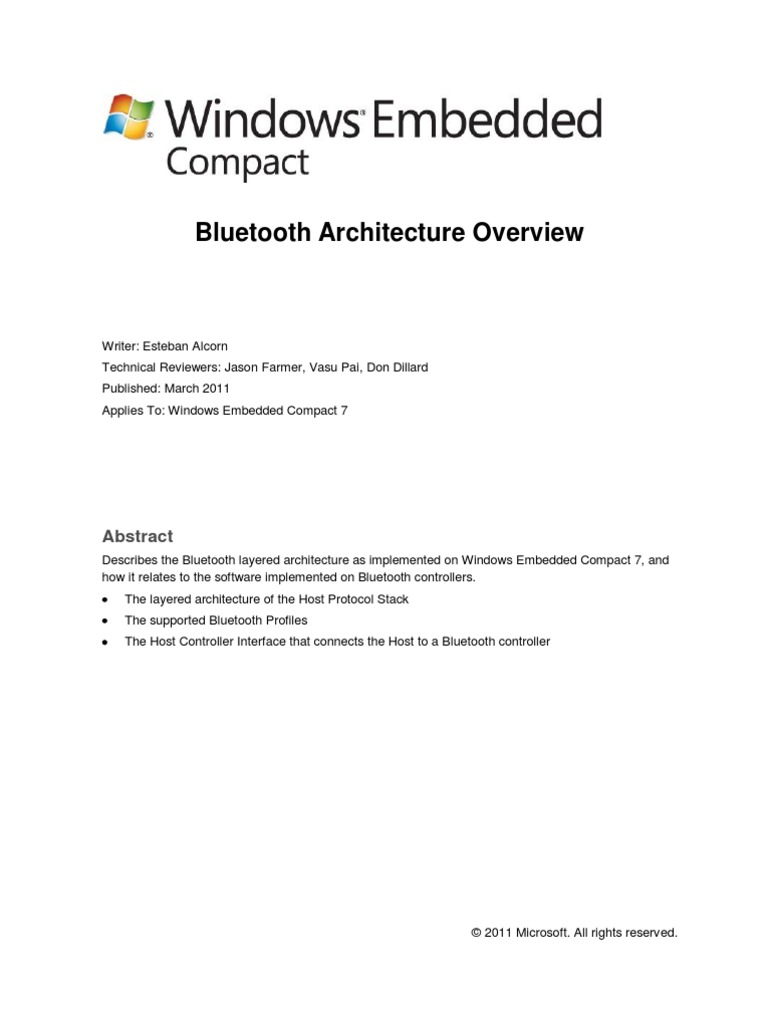 Bluetooth Architecture Overview | PDF | Bluetooth | Application Programming Interface