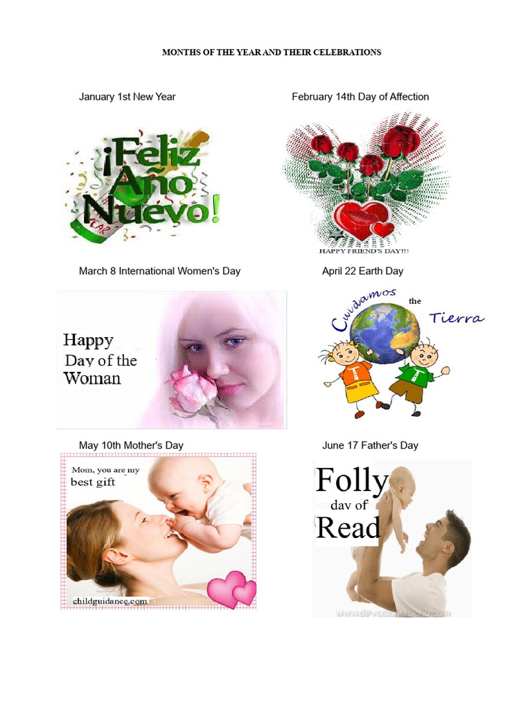 Months of The Year and Their Celebrations 2 | PDF