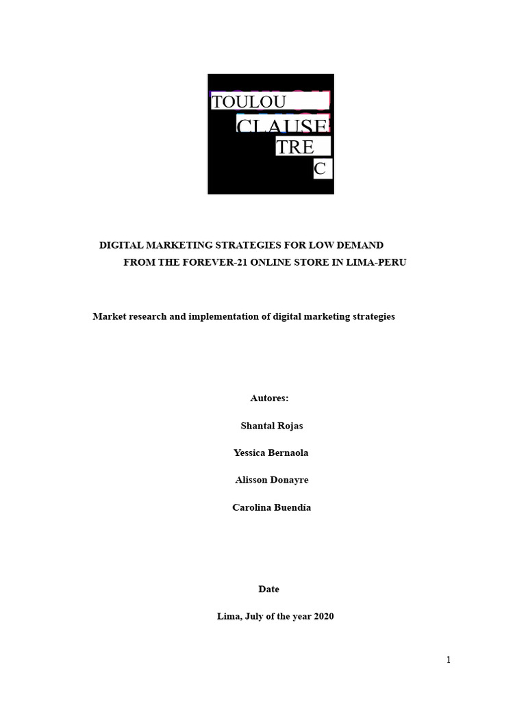 Digital Marketing Strategies For The Low Demand of The Forever-21 ...