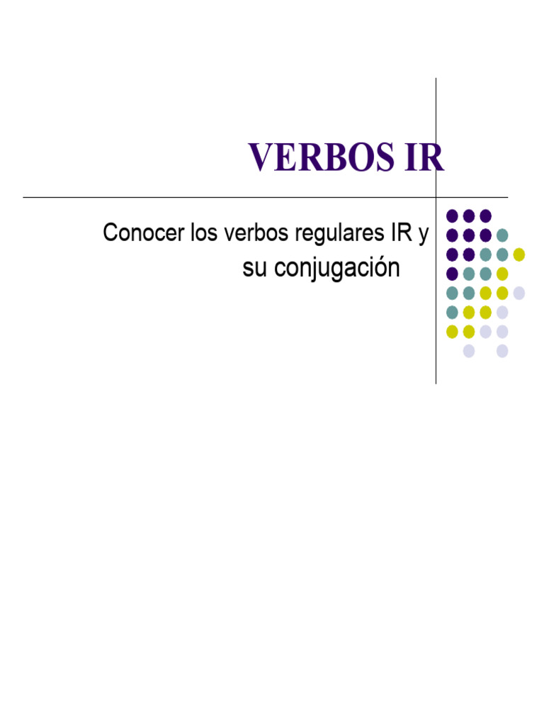 Conjugación de Verbos Regulares IR en Francés | PDF | Verbo | Tipología ...