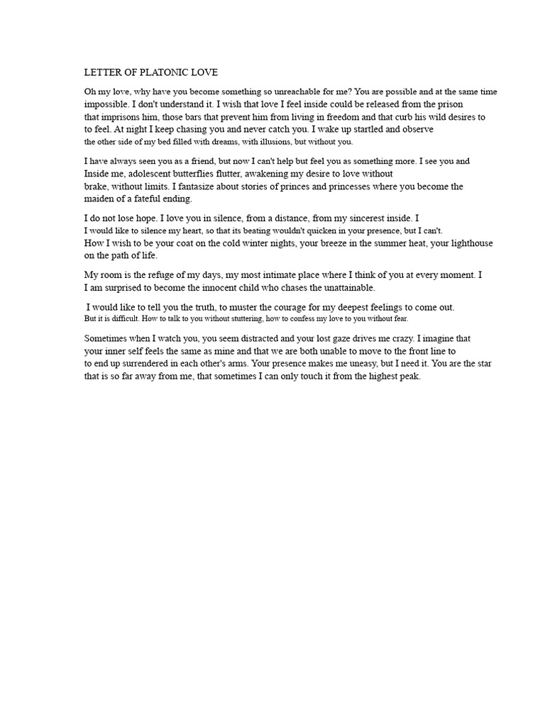 Letter of Platonic Love | PDF