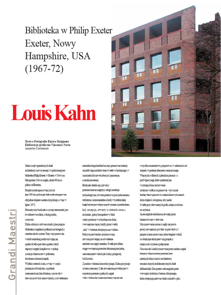 Louis Kahn, Biblioteka W Exeter | PDF