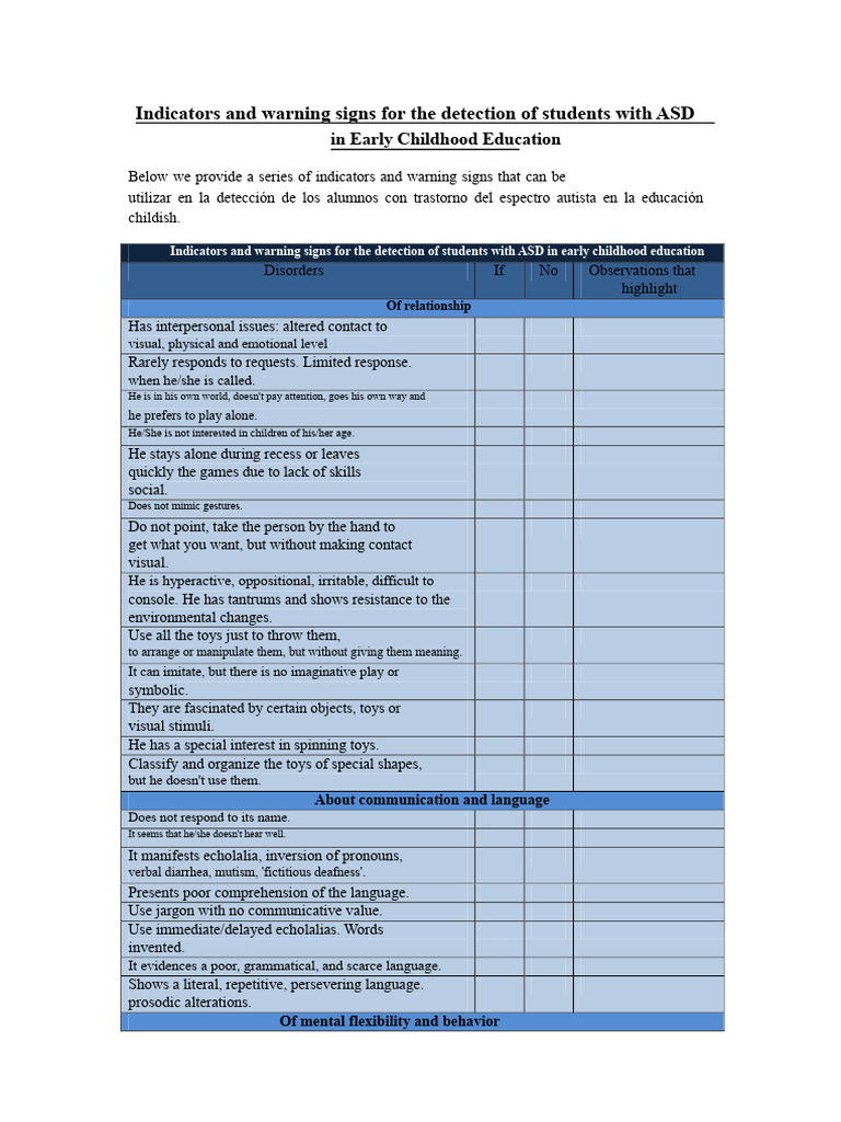 Detecting ASD Signs in Early Childhood | PDF | Autism | Behavioural ...