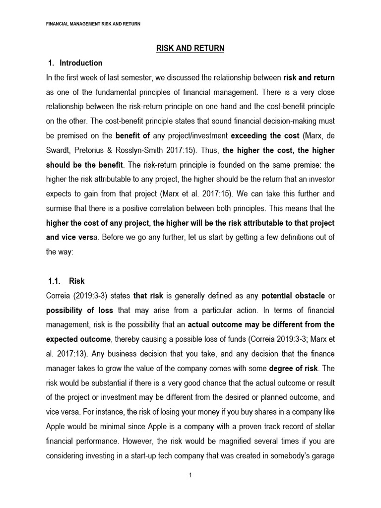 Understanding Financial Risk and Return | PDF | Risk | Standard Deviation