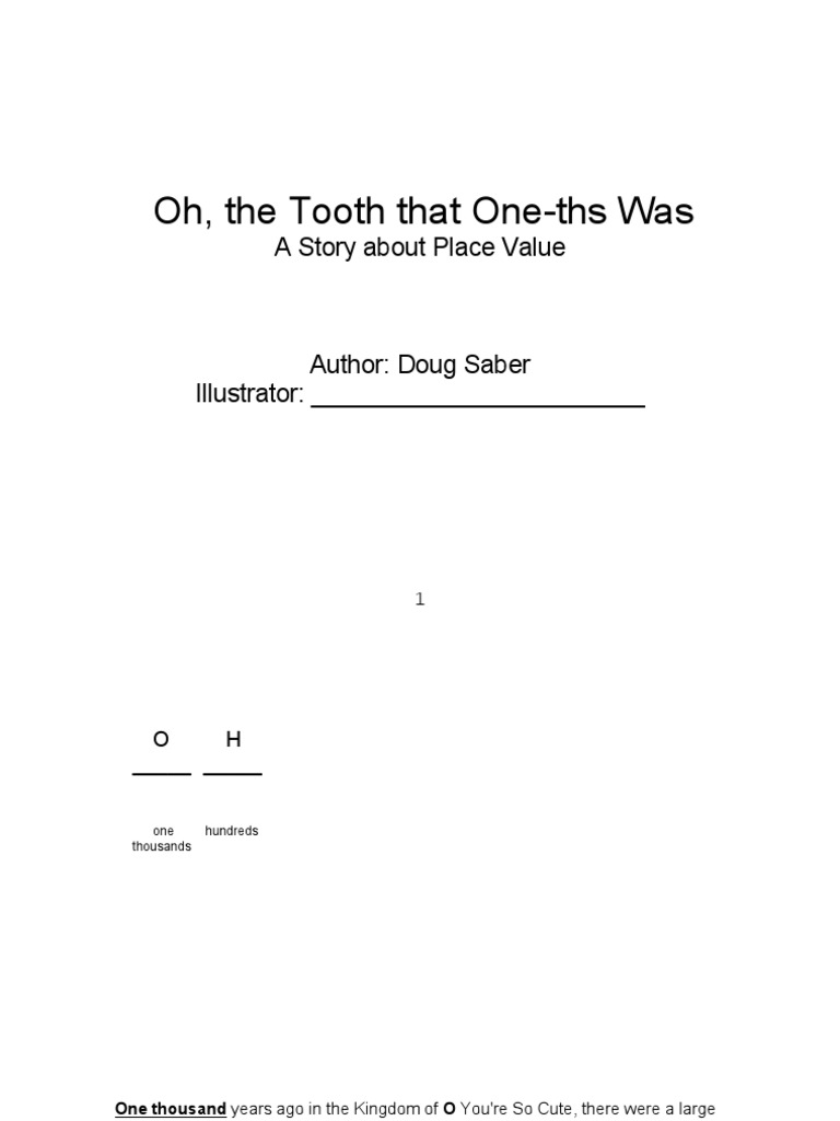 Oh The Tooth That One Ths Was A Story About Place Value | PDF