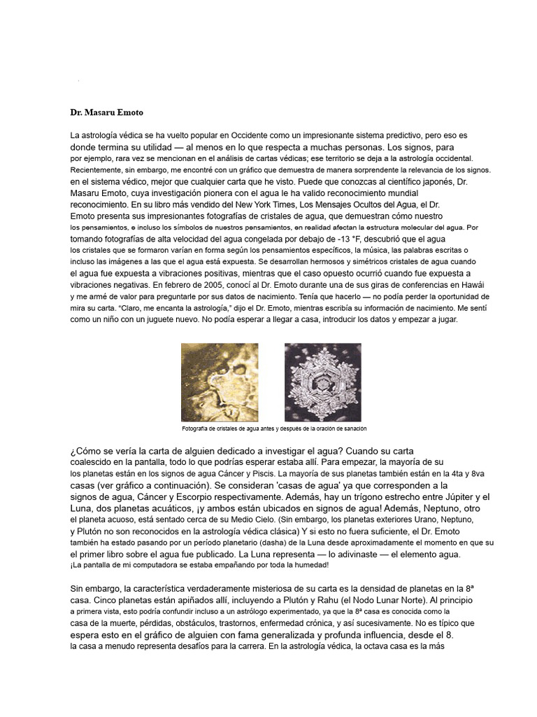 Astrología Védica y el Dr. Emoto | PDF | Astrología | Agua
