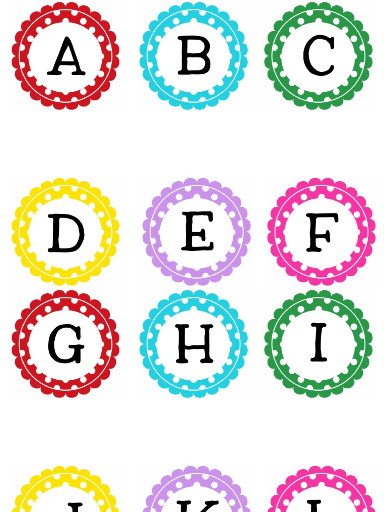 Circle Polka Dot Letters Upper Case