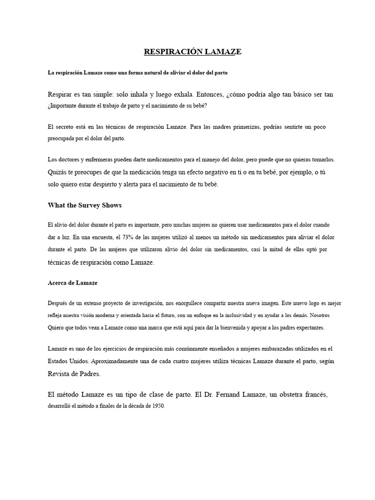 Lamaze Respiración | PDF | Parto | El embarazo