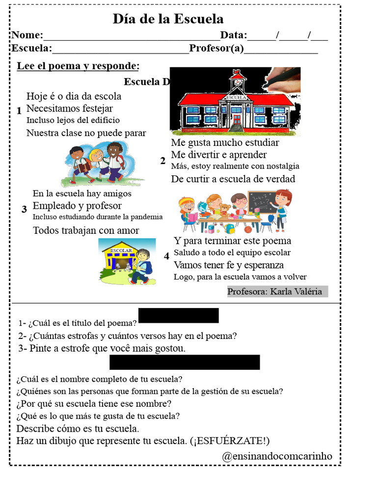 Actividades para el Día de la Escuela | PDF