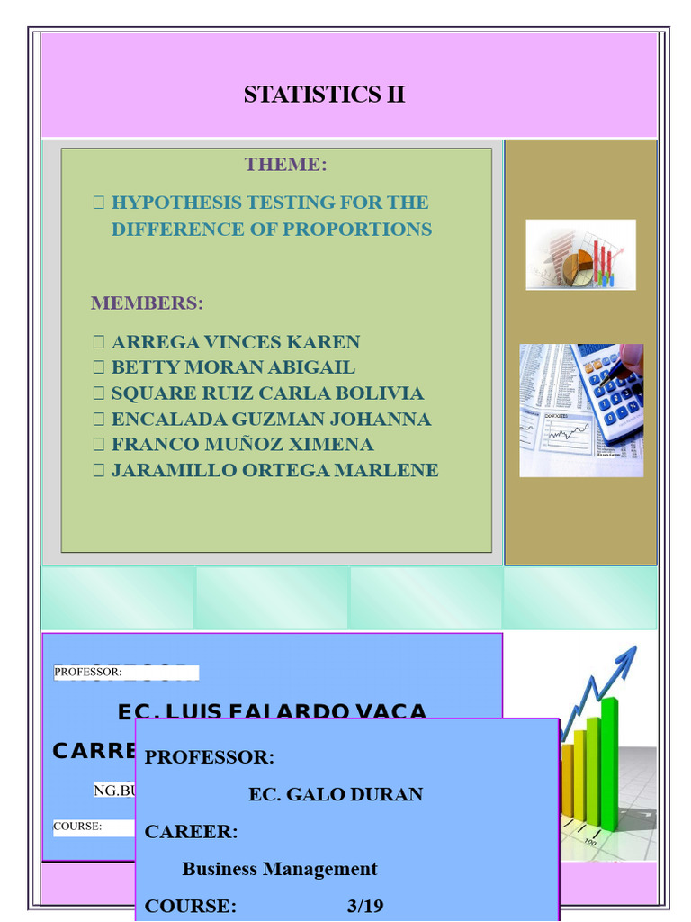 Group 5 Hypothesis Test For The Difference Between Proportions Pdf 7291