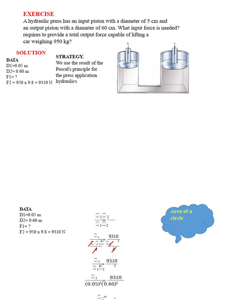 Hydraulic Press Exercise | PDF