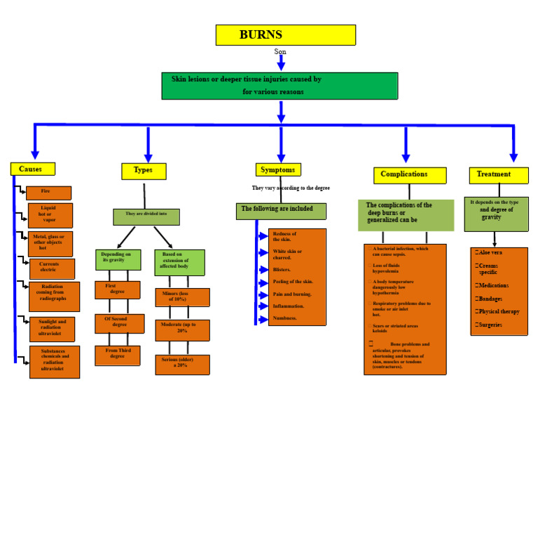 BURNS - CONCEPT MAP | PDF | Burn | Human Diseases And Disorders