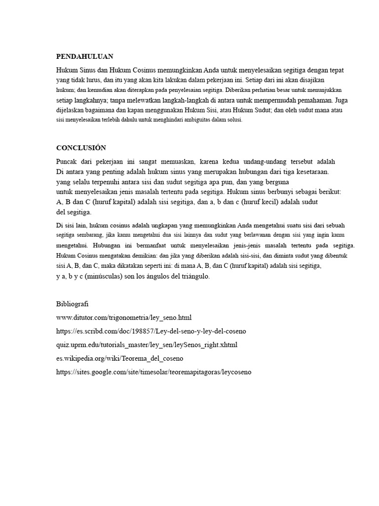 Hukum Sinus dan Cosinus dalam Segitiga | PDF