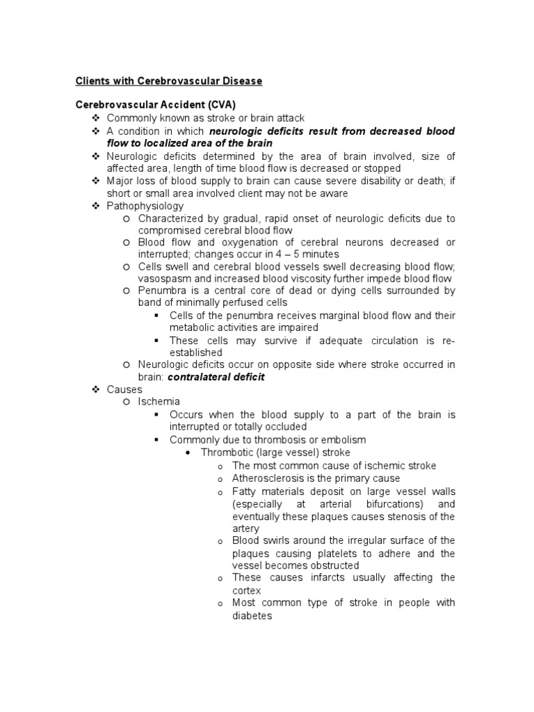 Cerebrovascular Accident | PDF | Stroke | Aphasia