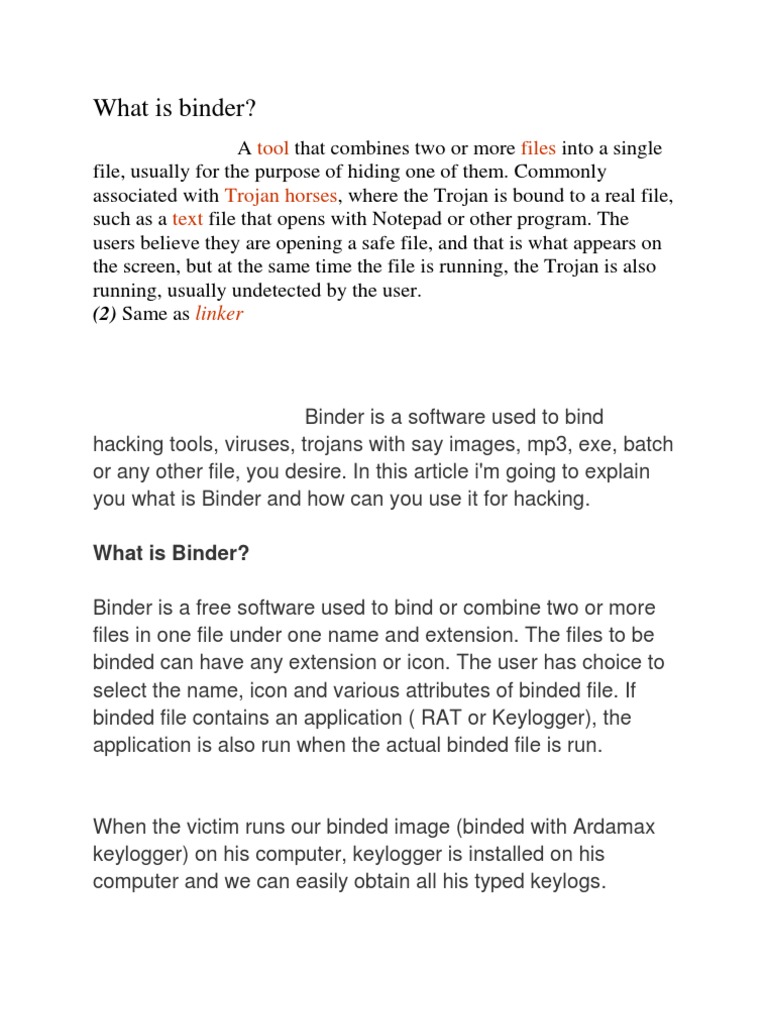 What Is Binder | PDF | Computer Virus | Antivirus Software