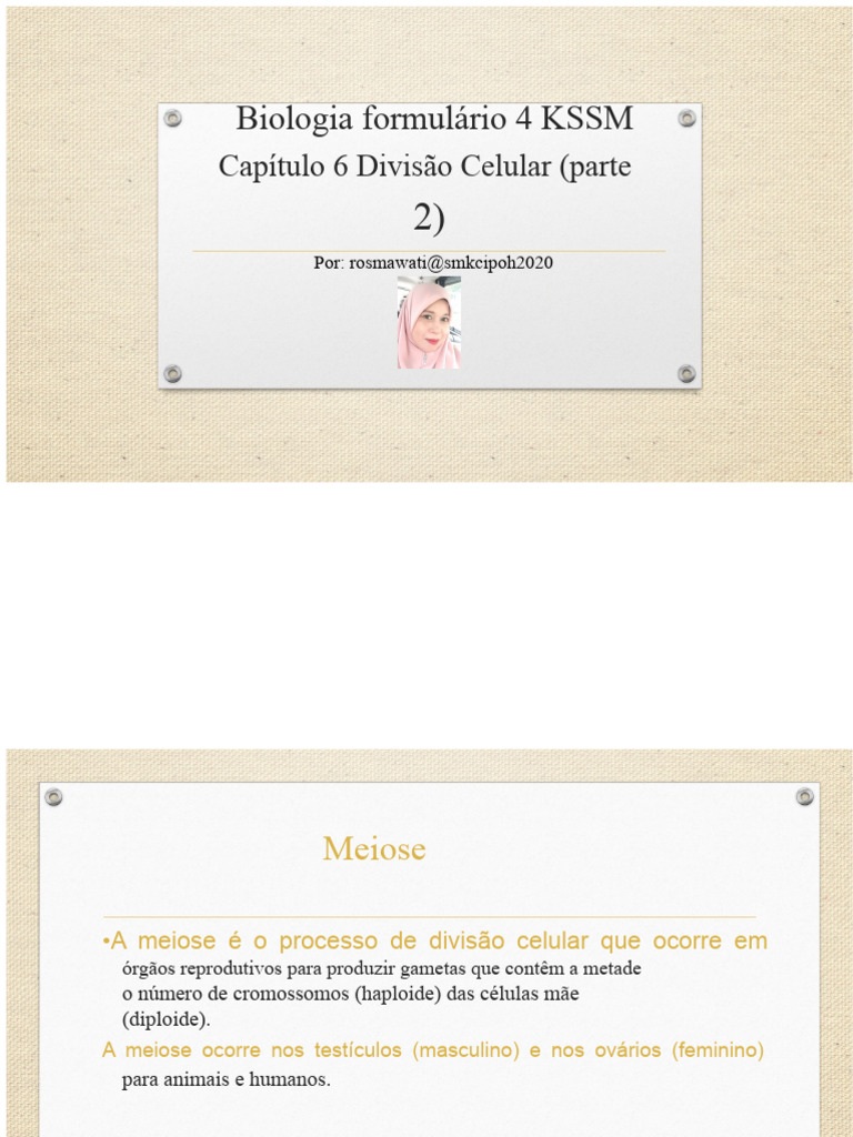 Bio f4 KSSM Capítulo 6 Divisão Celular (parte 2) | PDF | Meiose ...