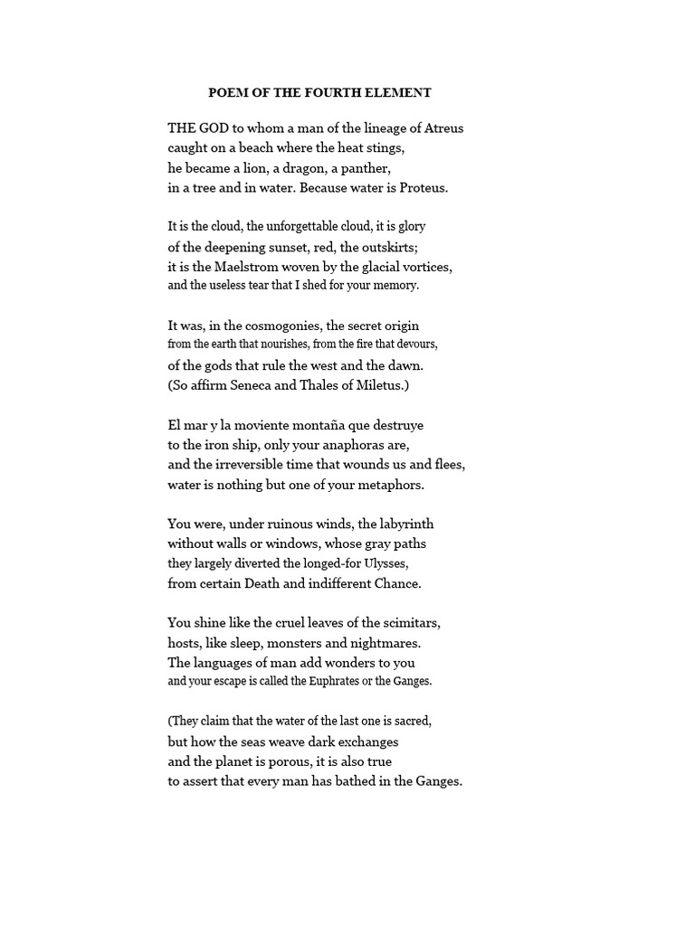 Poem on Water's Symbolism and Power | PDF