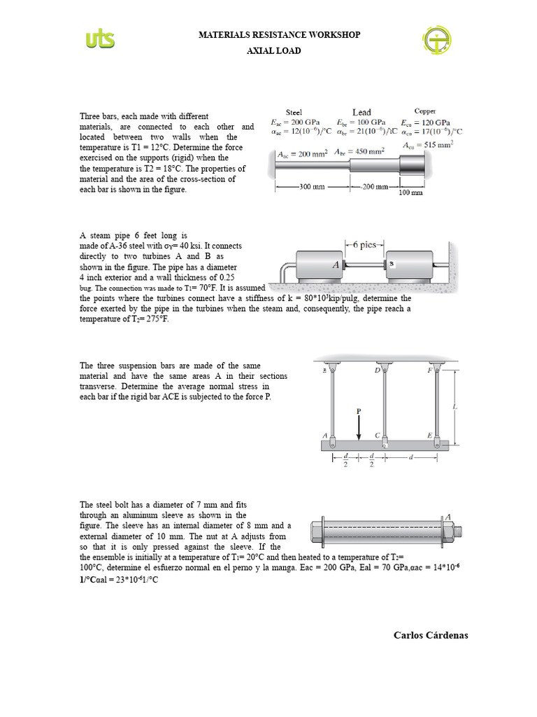 Axial Load Workshop 1 2021 | PDF