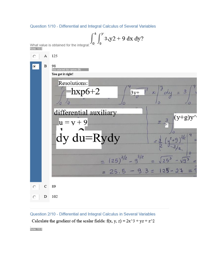 Apol 2 DIFFERENTIAL AND INTEGRAL CALCULUS IN MULTIPLE VARIABLES-Uninter ...