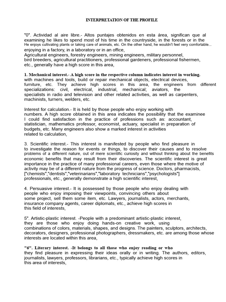 Occupational Interests and Careers Guide | PDF | Engineer | Science