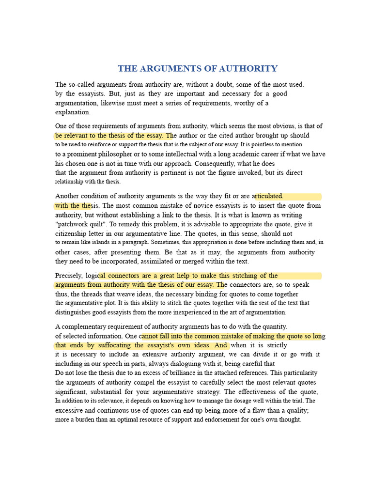 ARGUMENTS - Authority, Example, and Analogy | PDF | Essays | Analogy