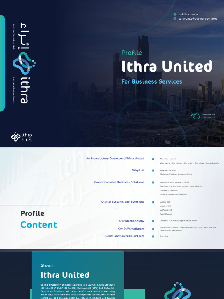 Ithra United: Premier BPO Solutions | PDF | Call Centre | Artificial ...