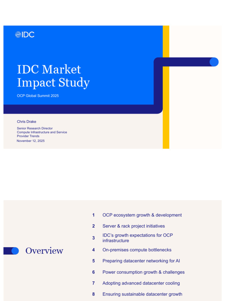 IDC Market Impact Study From OCP | PDF | Computer Network | Data Center