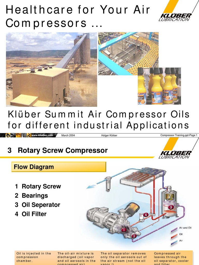 Kluber Synthetic Oil | PDF | Gas Compressor | Motor Oil