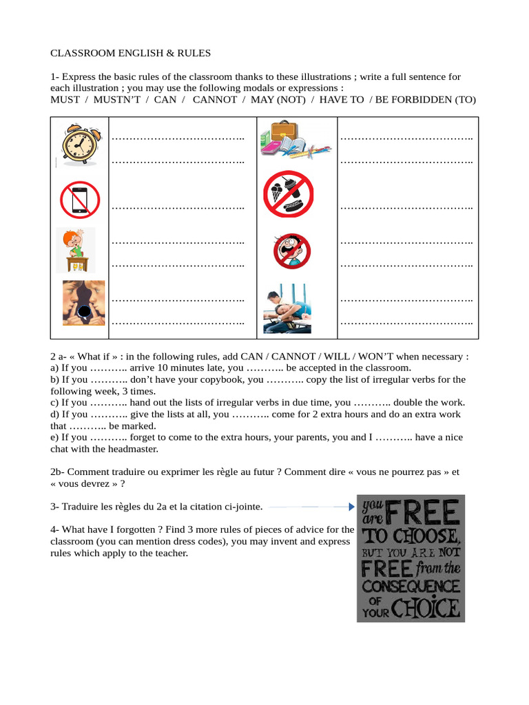 Classroom English Rules and Guidelines | PDF