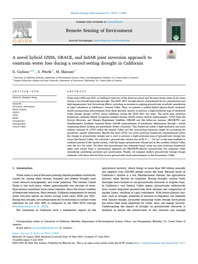 Carlson et al_2024 | PDF | Groundwater | Inverse Problem
