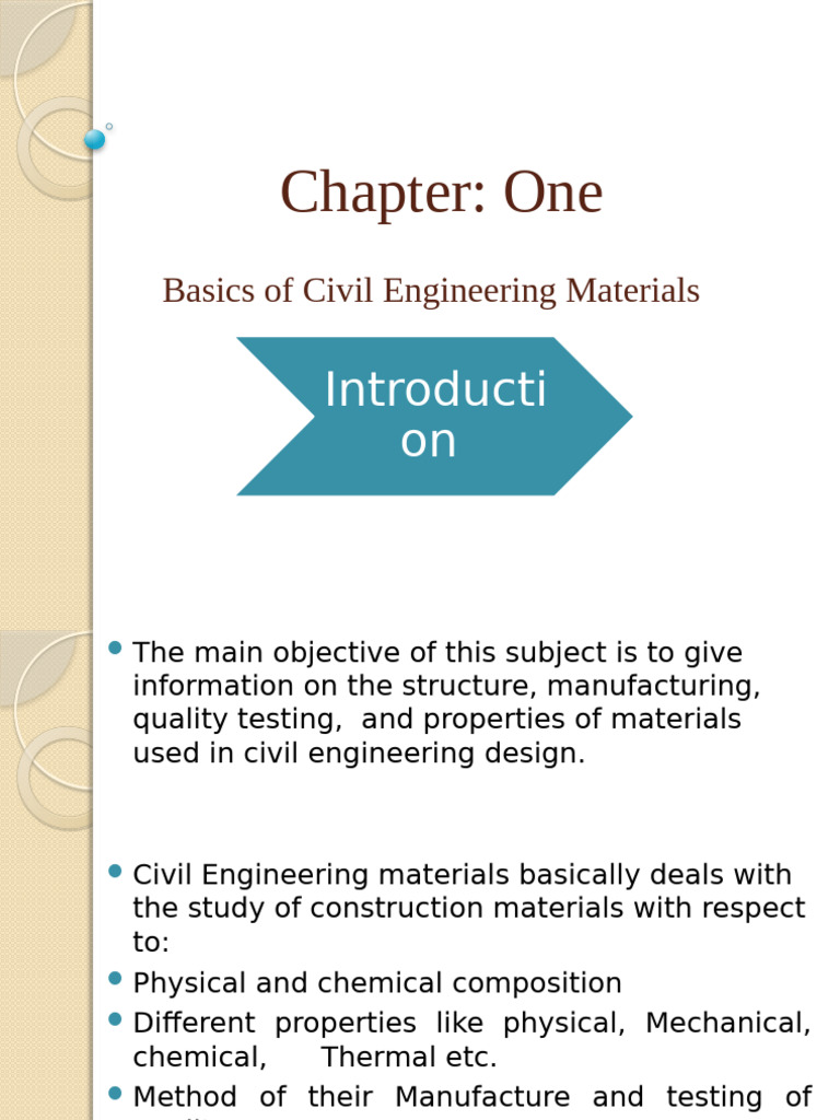 1. Basics of Civil Engineering Materials | PDF | Metals | Density