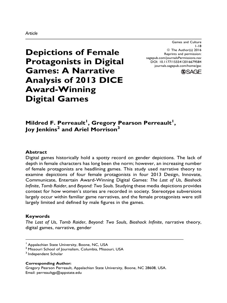 Female Protagonists in 2013 Video Games | PDF