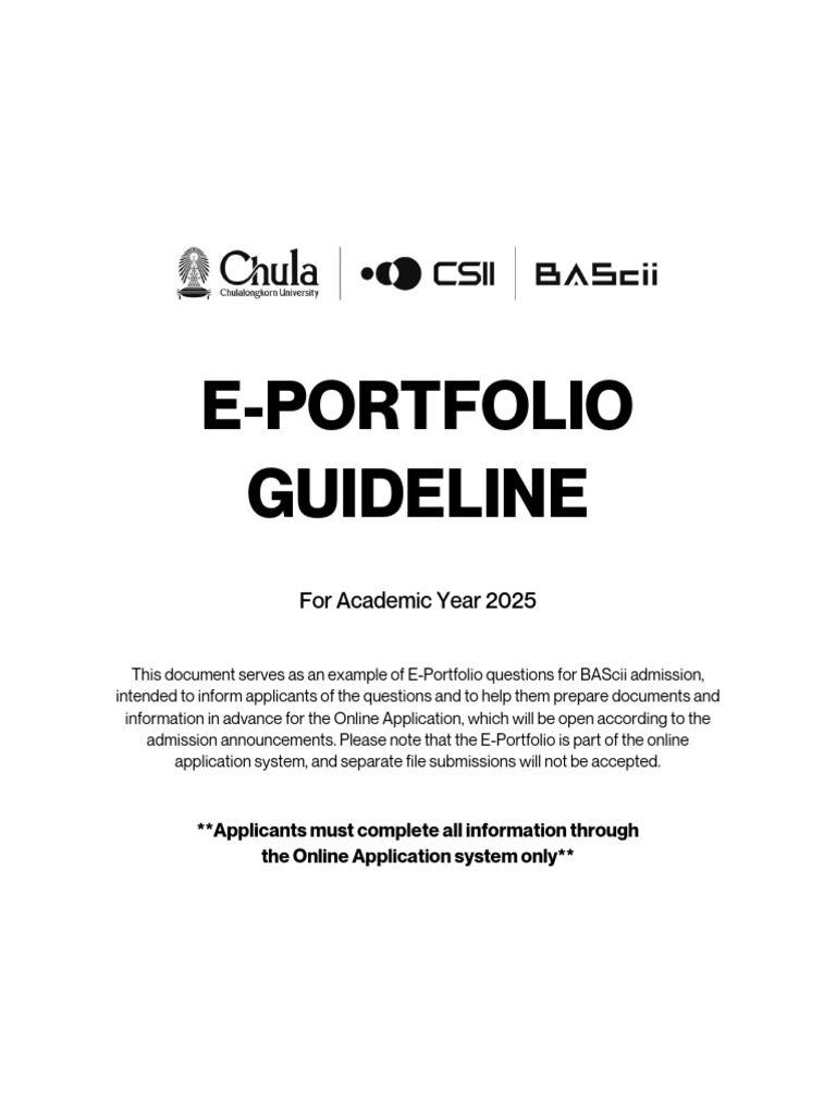 BAScii E-Portfolio Guidelines 2025 | PDF