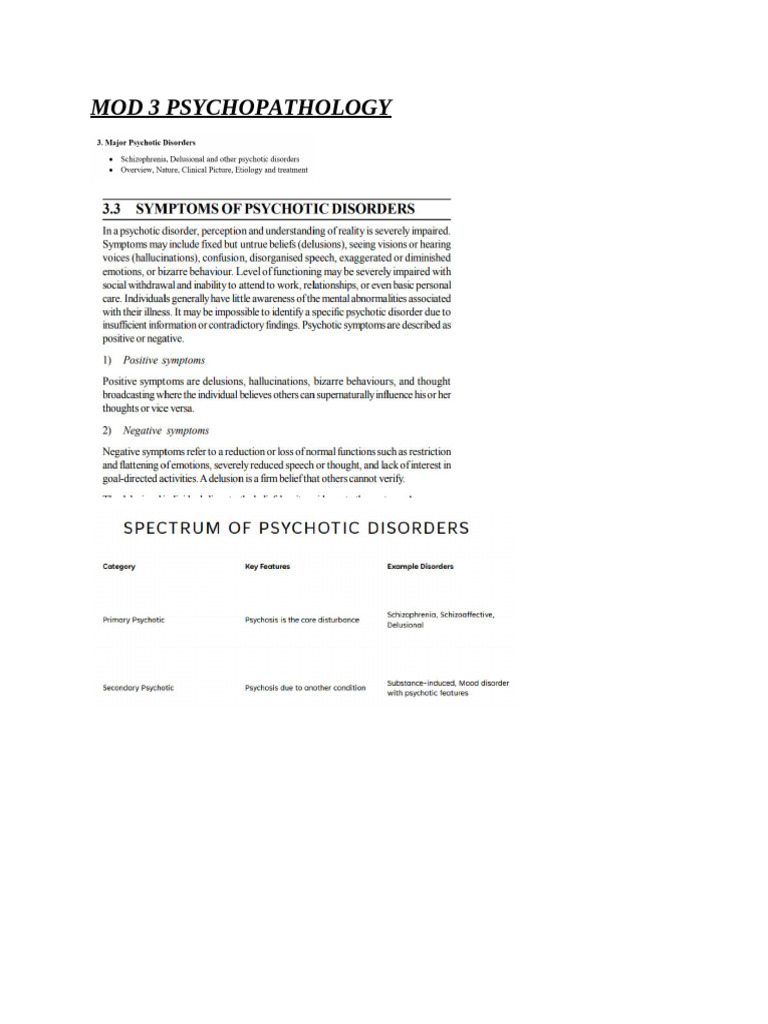 Mod 3 Psychopathology | PDF