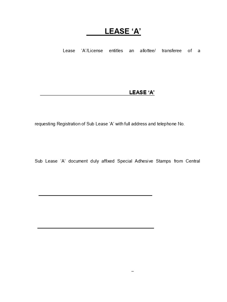Sub-Lease 'A' Registration Guide | PDF | Identity Document