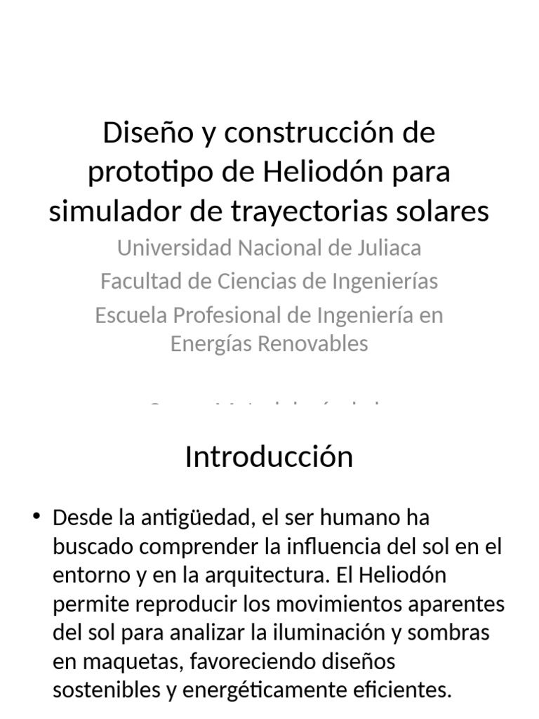 Prototipo de Heliodón para Simulación Solar | PDF | Dom | Luz de sol