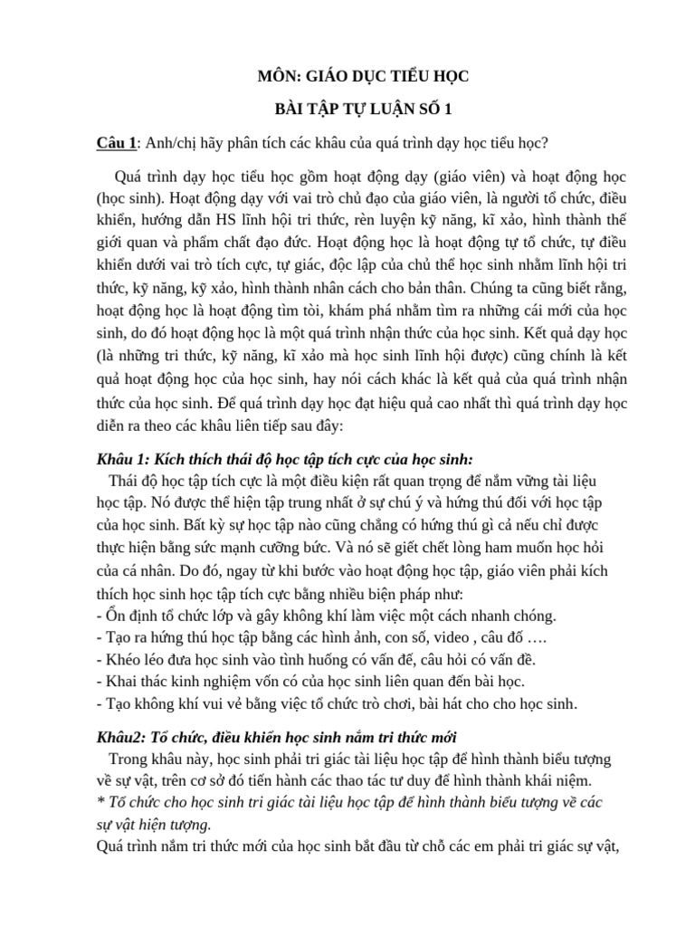 Bai Tap CA Nhan - Doan Thi Thanh Thu | PDF
