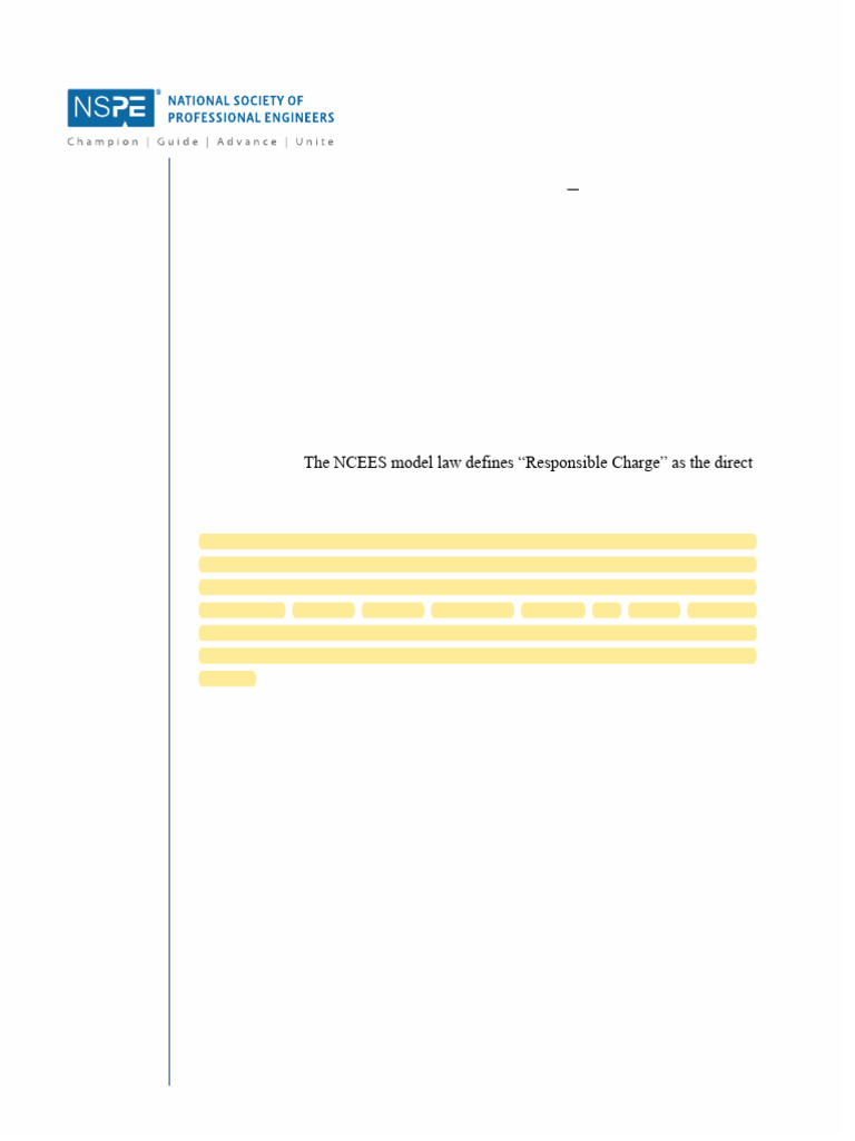 NSPE Responsible Charge Position Statement | PDF