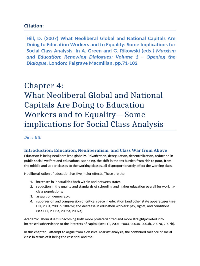 What Neoliberal Global and National Capi | PDF | Marxism | Karl Marx