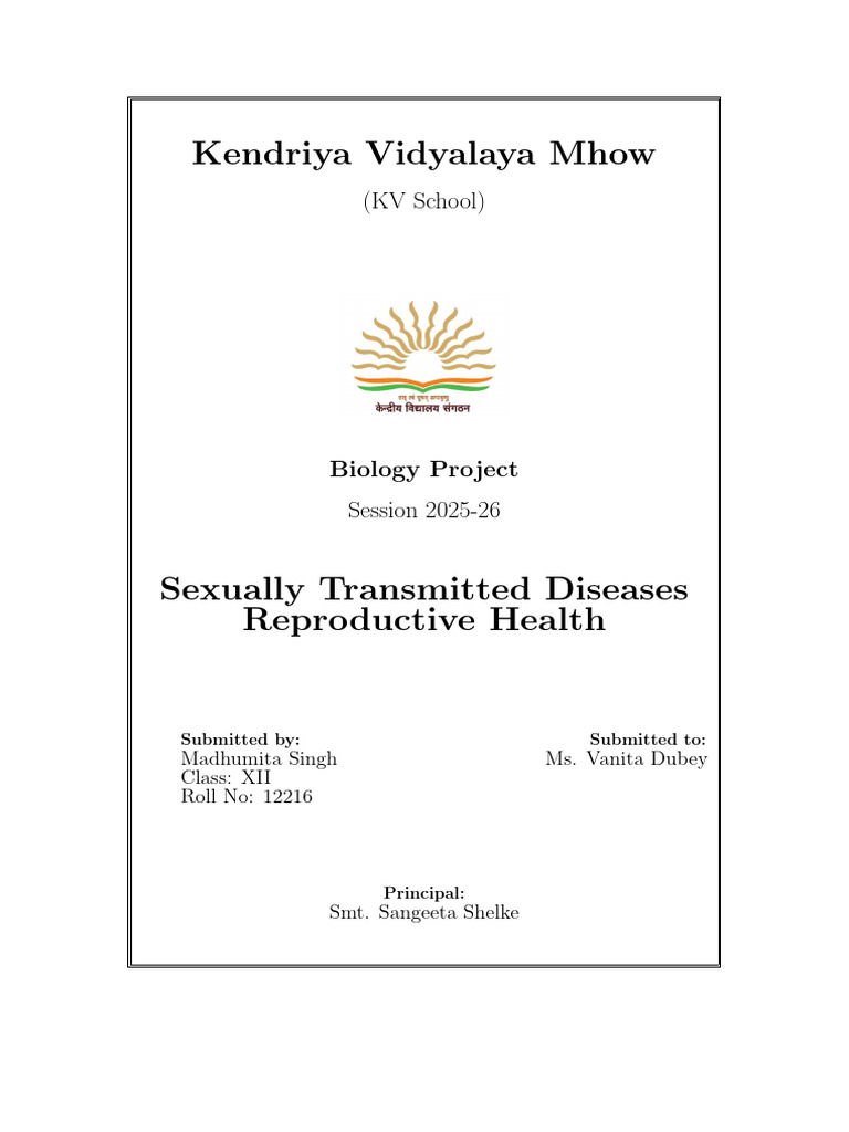 STDs and Reproductive Health Project | PDF | Sexually Transmitted ...