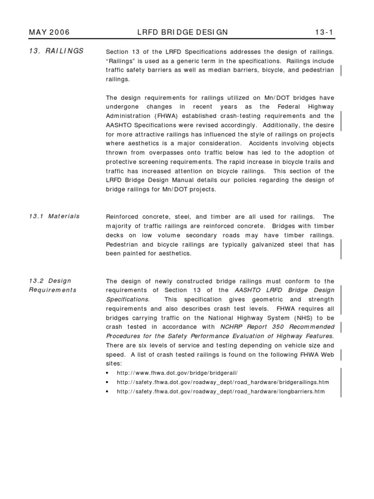 LRFD Overhang Design Example | PDF | Sidewalk | Traffic