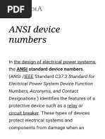 ANSI Device Numbers and Acronyms Guide | PDF | Relay | Alternating Current