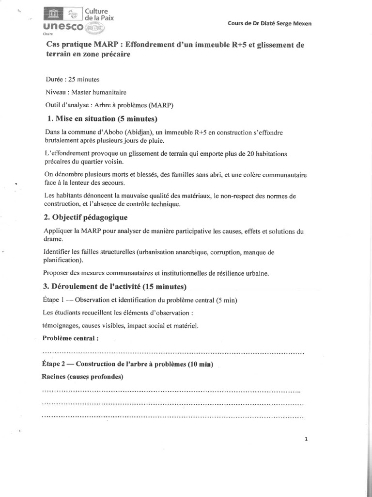 MARP - Cas Pratique Effondrement d'Un Immeuble | PDF