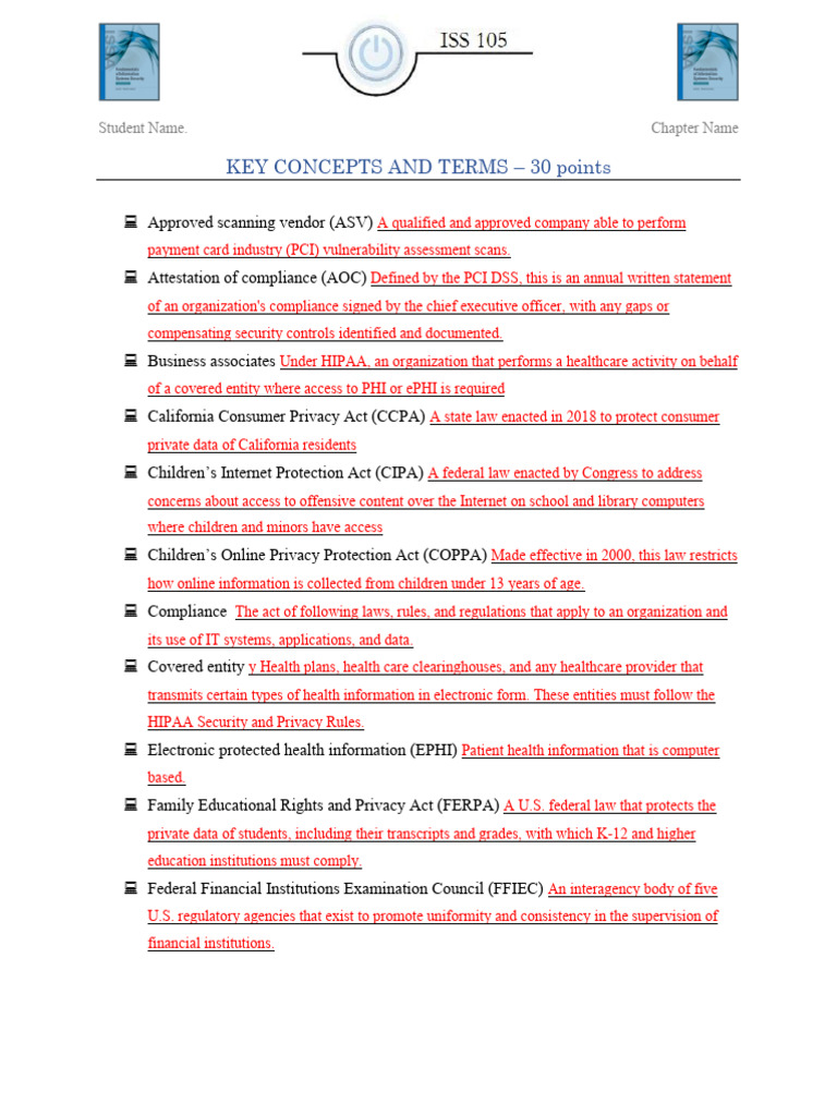 Ch15 US Compliance Law Key Terms | PDF | Payment Card Industry Data ...